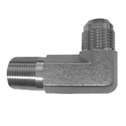 90° Elbow, 3/8" JIC (9/16"-18 thread) x 1/4" NPTF Male, Long | 2501L | Hydraulics Direct
